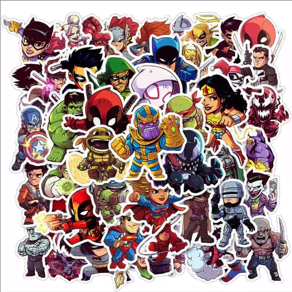 Office | 5 Pcs Marvel Superhero Cartoons Stickers Arts And Crafts Diy ...